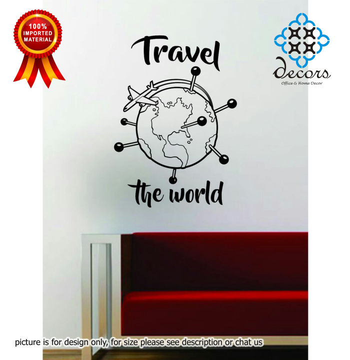 Size: 12 X 18 Inches - travel the world tour style wall stickers office ...