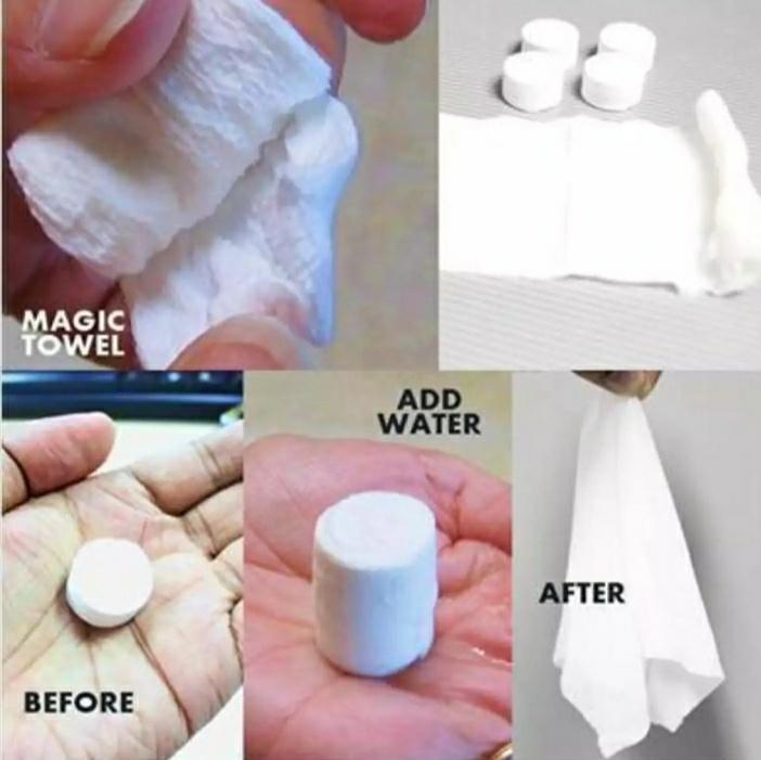 Pack of 10 - Compressed Towel Tissues-Tablet Tissue | Daraz.pk