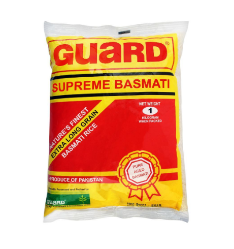 Guard Supreme Basmati Rice, Extra Long Grain, 1 KG | Daraz.pk