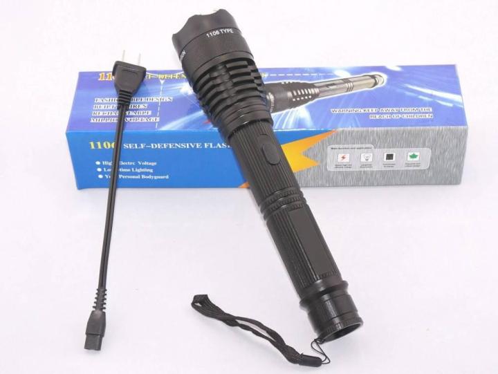Imported Black Led Rechargeable Flashlight For Outdoor | Daraz.pk