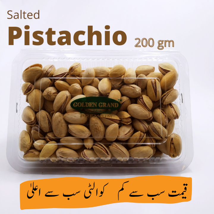 Pistachio Salted - Pista - 200 gm - Premium Quality Dry Fruits - Golden Grand | Daraz.pk